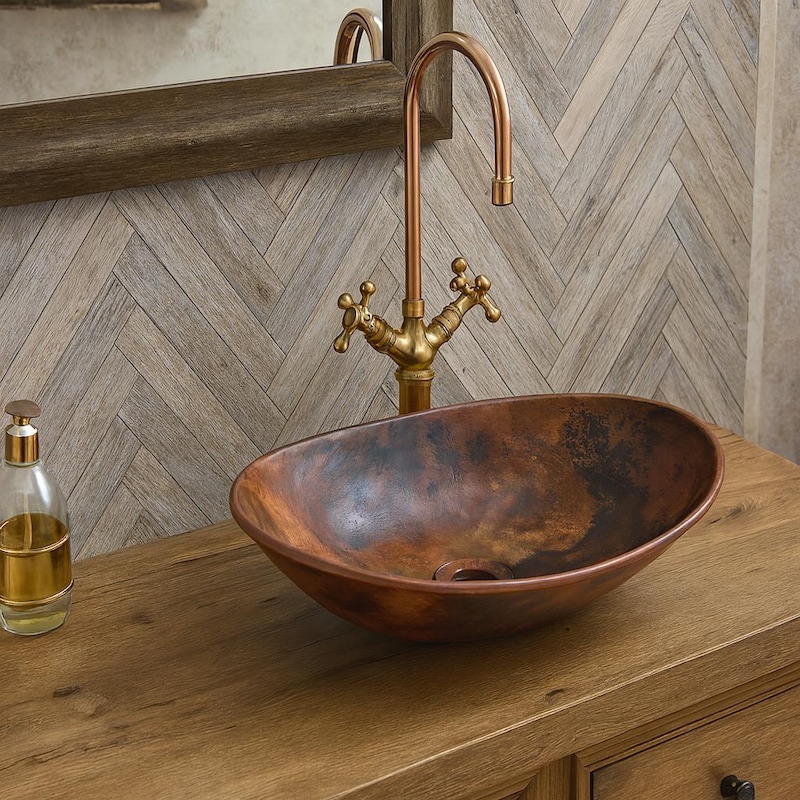 Hammered Copper Bowl Sink - Etsy