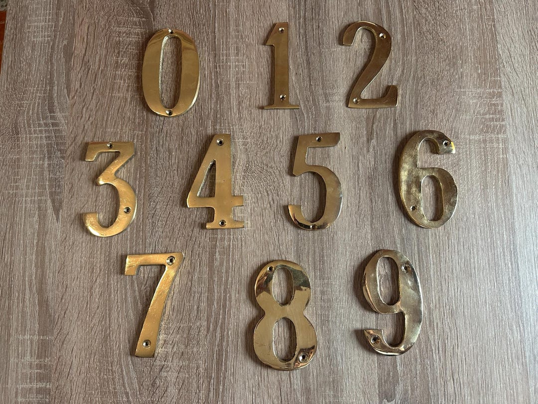 Handcrafted Moroccan Brass House Numbers – Solid Brass Modern Address ...