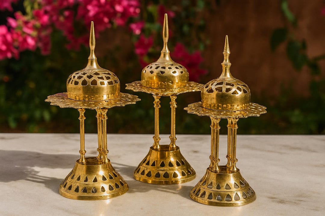 Handmade Moroccan Brass Incense Burner – Solid Brass Bakhoor Burner ...