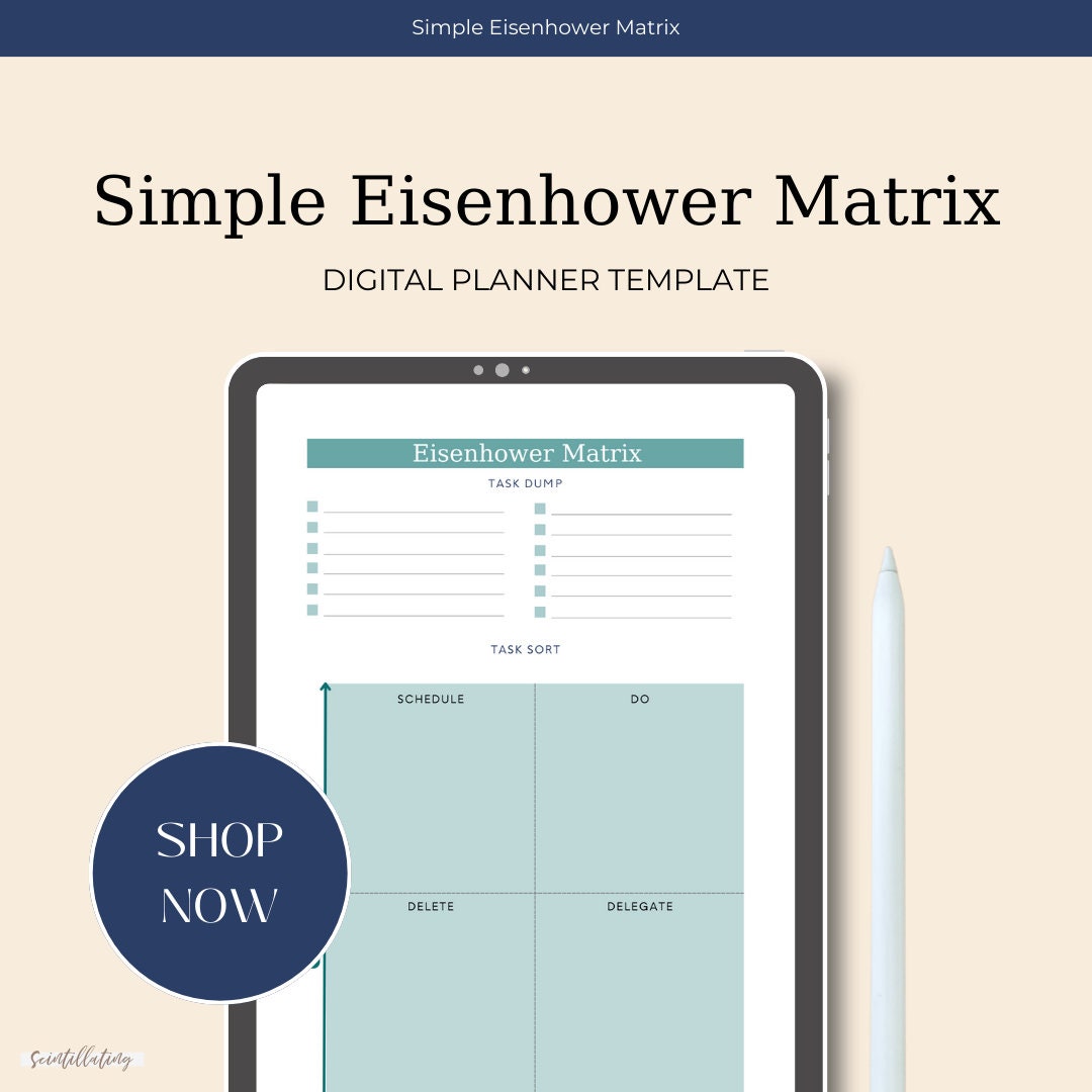 Eisenhower Matrix Template: Simple Digital Planner for Time - Etsy