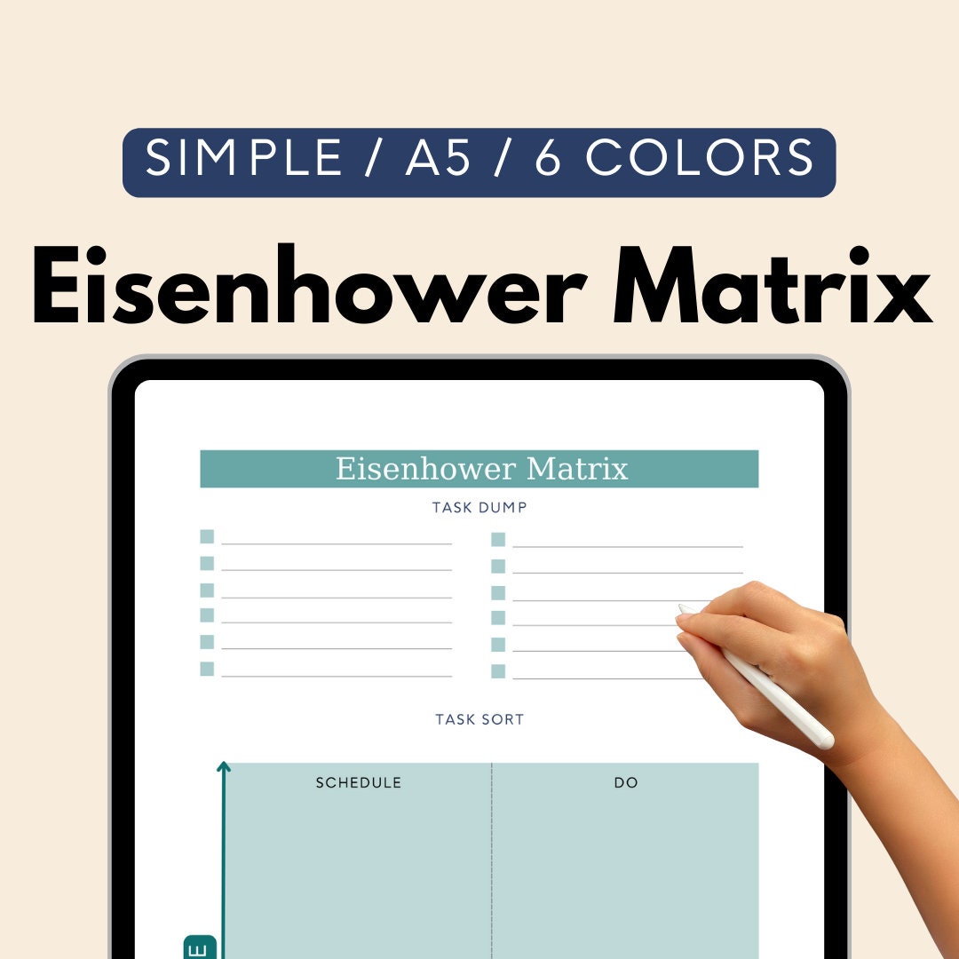 Eisenhower Matrix Template: Simple Digital Planner for Time - Etsy