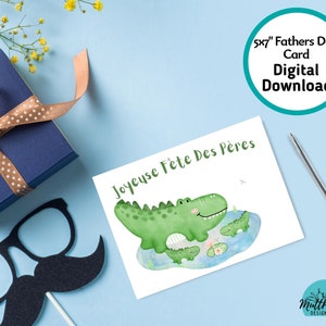 Printable French Fathers Day Greeting Card Instant Download, Cute 5x7 ...