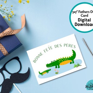 Printable French Fathers Day Greeting Card Instant Download, Cute 5x7 ...