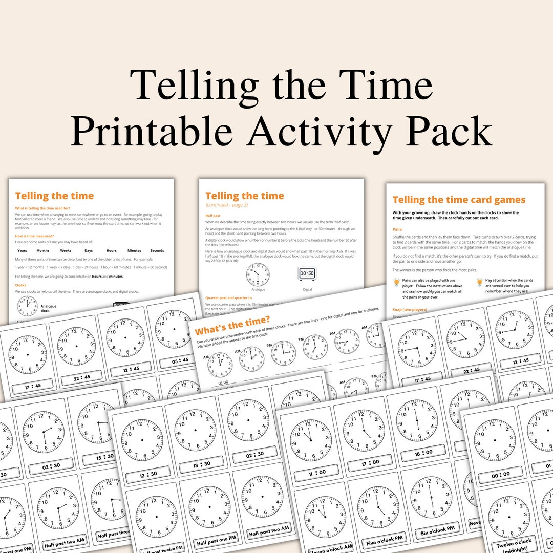 Printable Clocks Tell the Time, What's the Time Games, Telling the Time ...