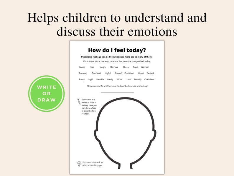How Do I Feel Today Printable Sheets Help Children - Etsy