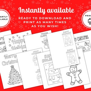 Kids Colouring Christmas Cards, Printable Christmas Crafts, Xmas ...