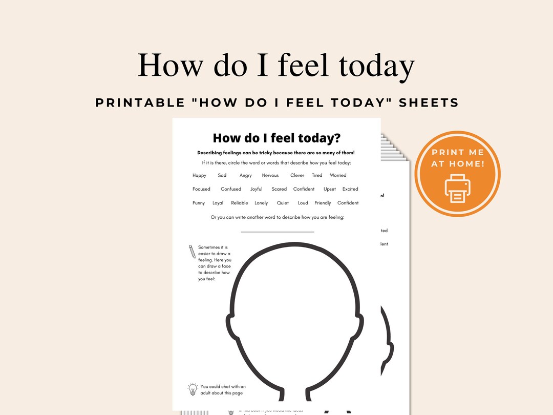 How Do I Feel Today Printable Sheets Help Children Understand Emotions ...
