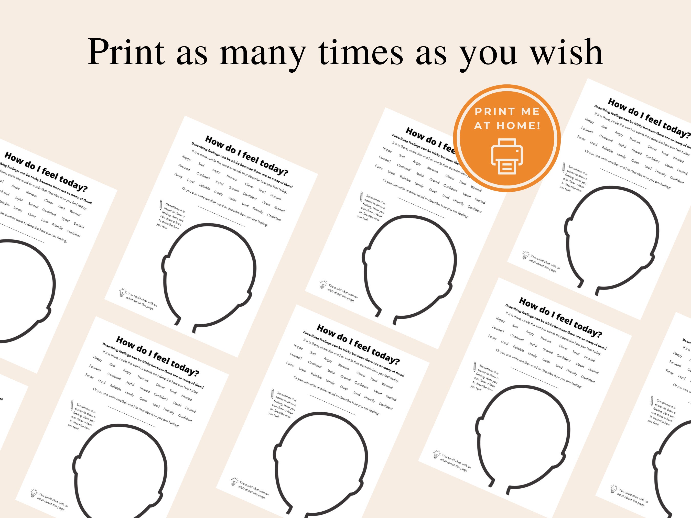How Do I Feel Today Printable Sheets Help Children Understand Emotions ...