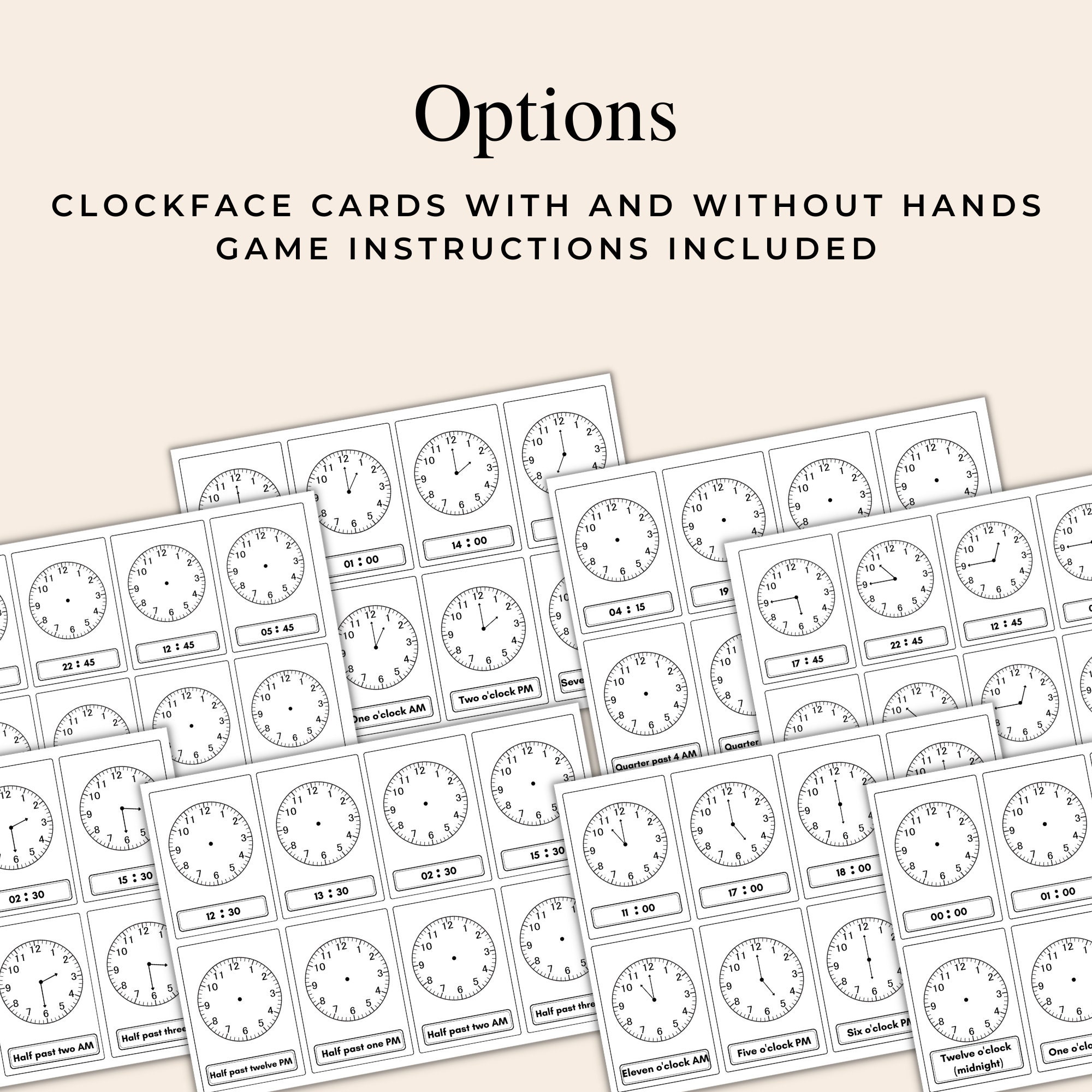 Printable Clocks Tell the Time, What's the Time Games, Telling the Time ...