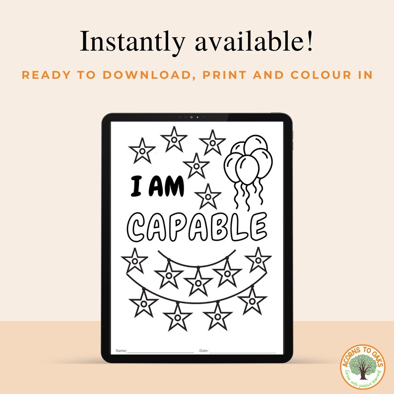 Children's Colouring Pages, 6 Affirmations and Designs to Colour In ...
