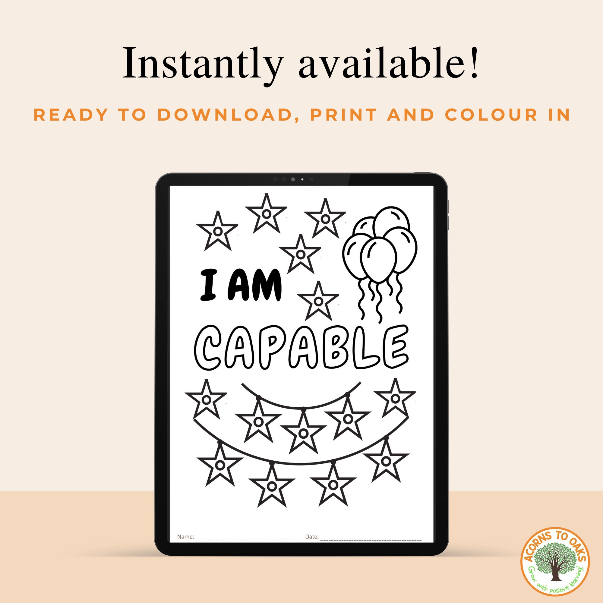 Children's Colouring Pages, 6 Affirmations and Designs to Colour In ...