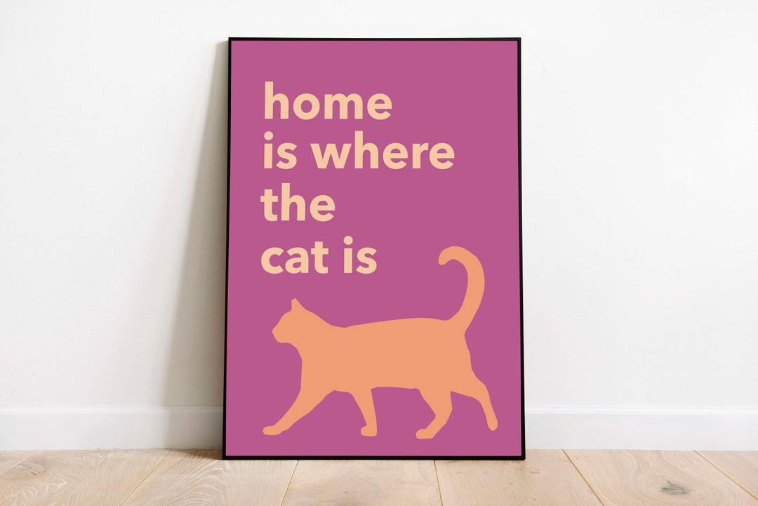 Wall Art Print With Cat, Printable Poster for Cat Lover, Gift for Her ...