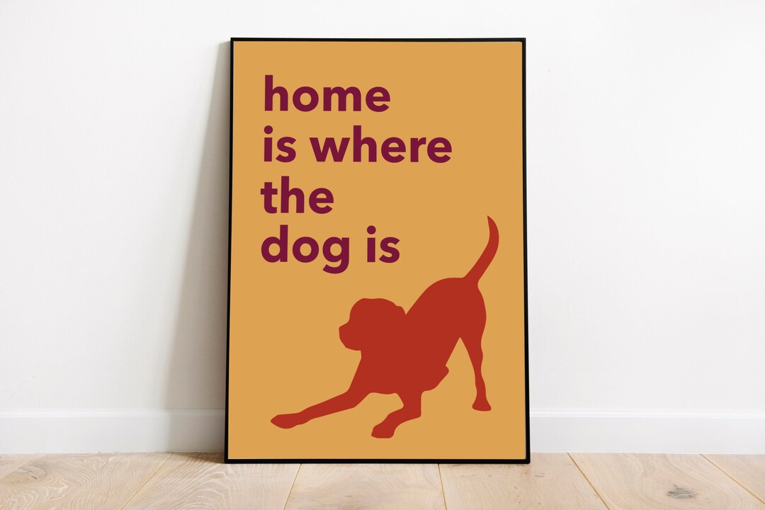 Wall Art Print With Dog, Printable Poster for Dog Lover, Gift for Him ...