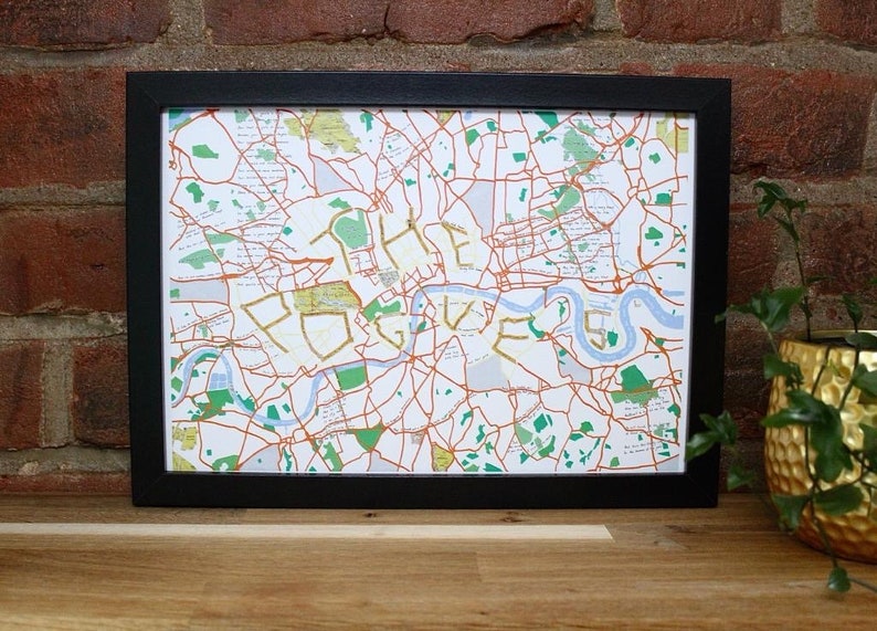 Pogues Map of London Art Print - Shane Macgowan Poster - the Pogues ...
