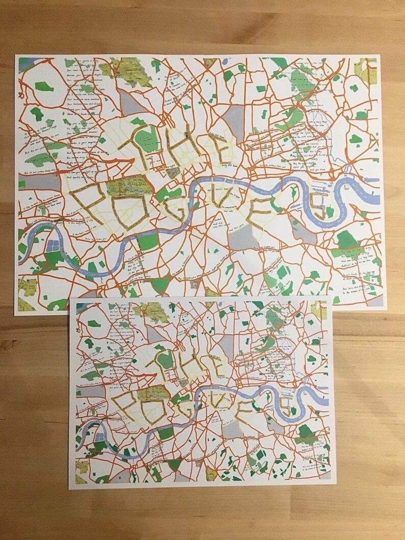 Pogues Map of London Art Print - Shane Macgowan Poster - the Pogues ...