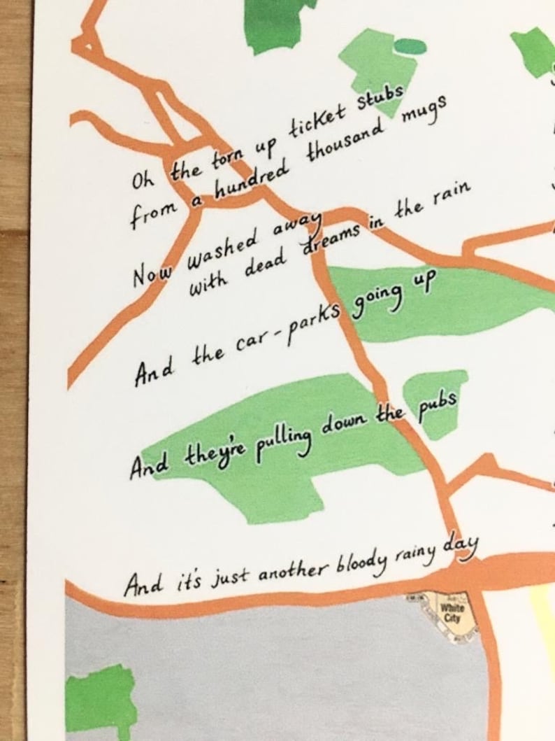 Pogues Map of London Art Print - Shane Macgowan Poster - the Pogues ...
