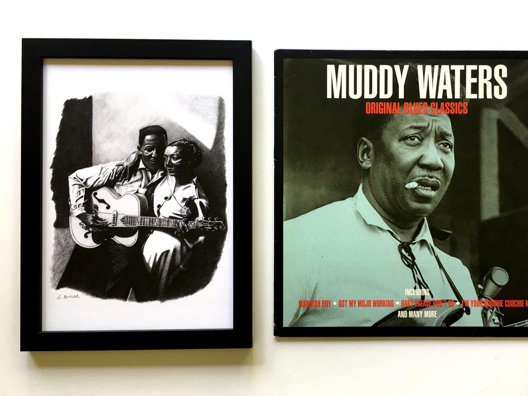 Muddy Waters Art Print - Blues Musician - Graphite Drawing - Blues Art ...