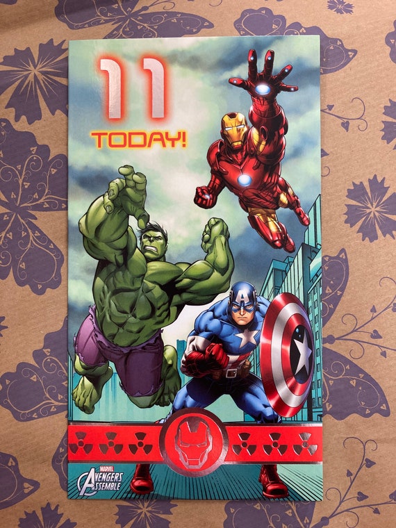 Happy 11th Birthday Card Marvel Avengers Greetings Card Kids - Etsy