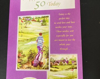 50th Birthday Golf Card - Etsy