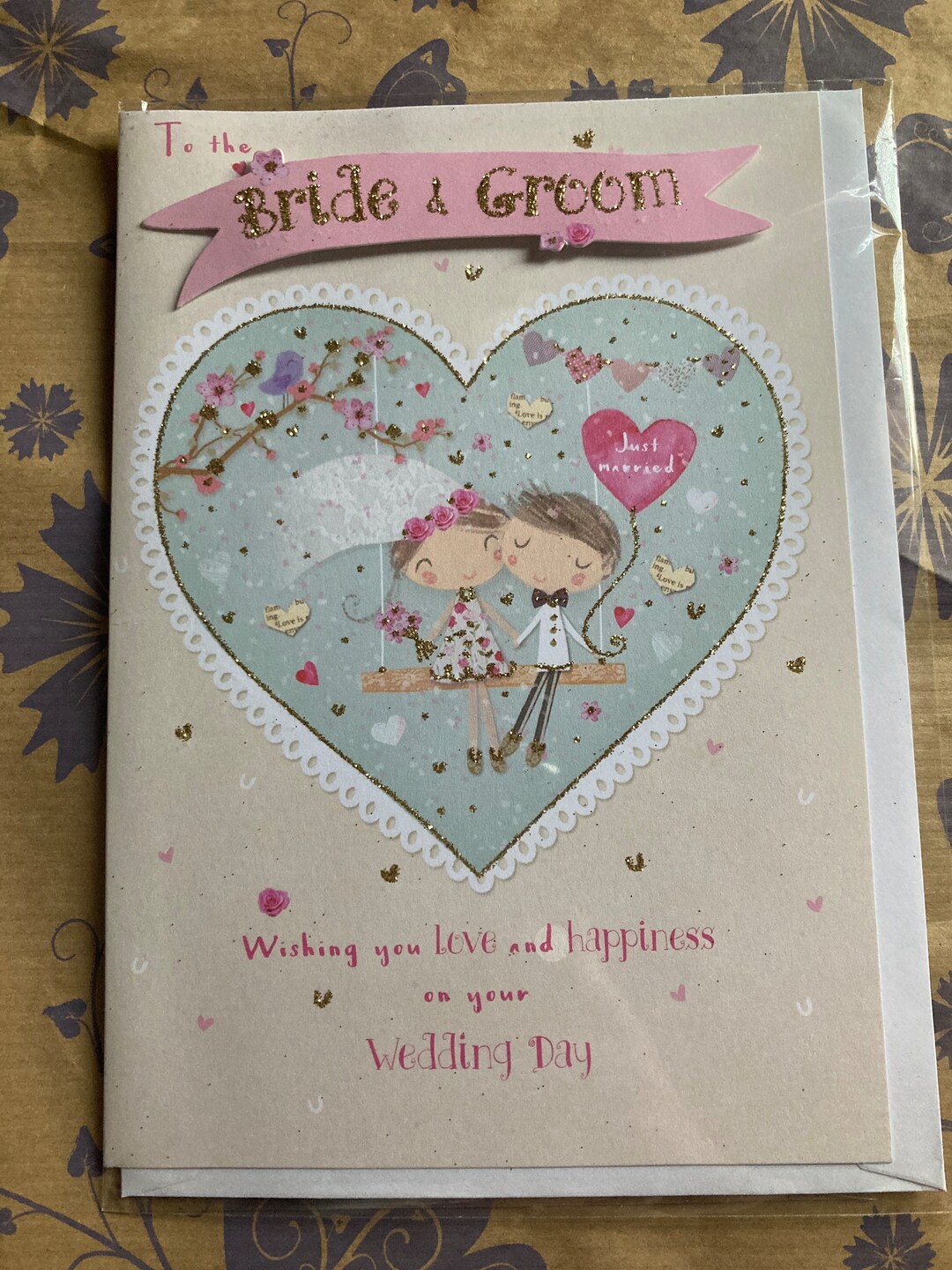 Congratulations Bride and Groom Wedding Day Greetings Card - Etsy