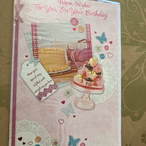 Happy Birthday Cake Birthday Greetings Card - Etsy