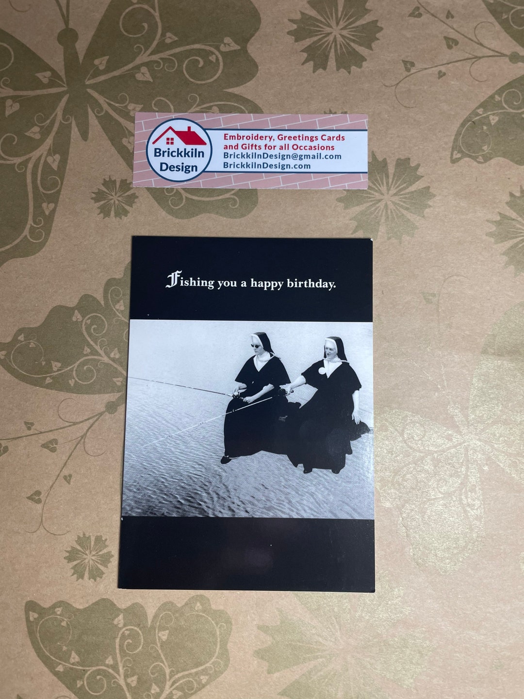 Funny Nun Fishing Happy Birthday Greetings Card - Etsy