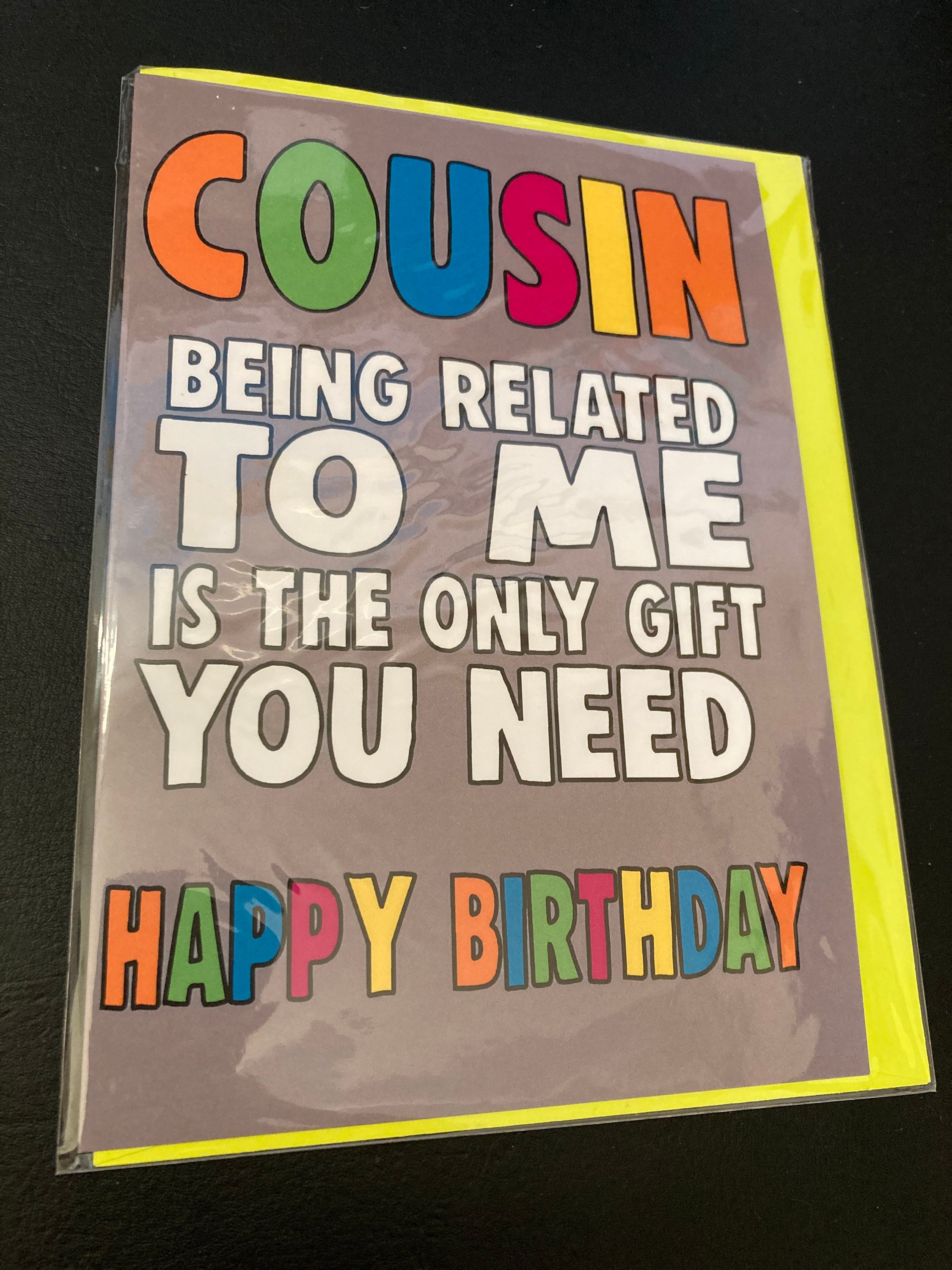 Happy Birthday Cousin Funny Greetings Card - Etsy