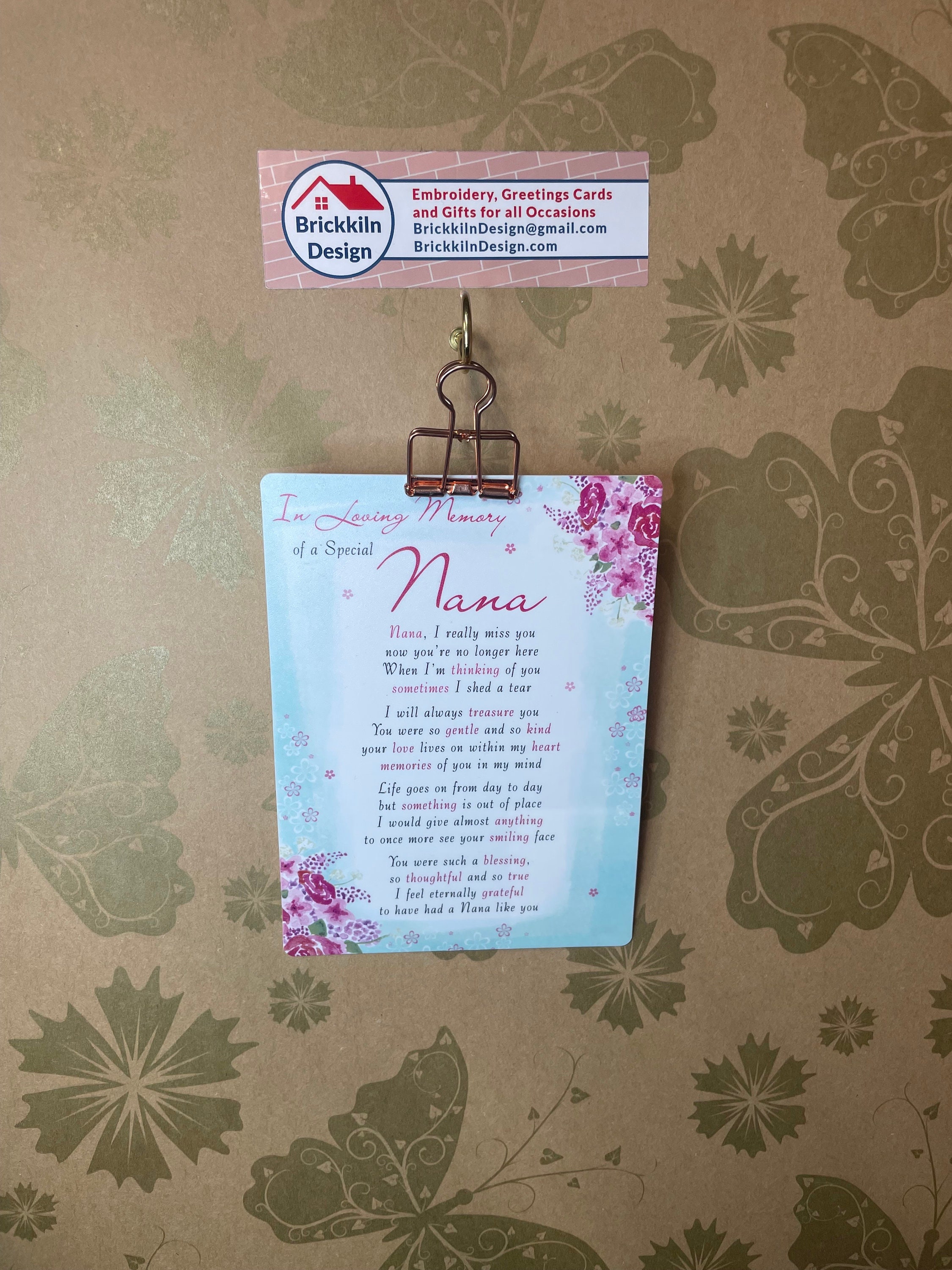 In Loving Memory of a Special Nana Graveside Card Plastic A5 - Etsy UK