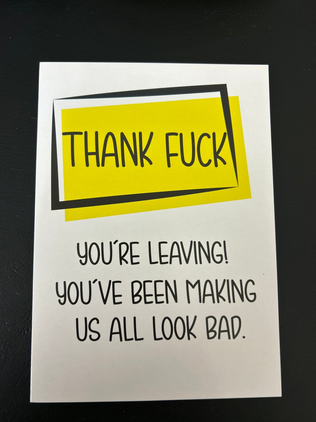 Leaving Thank Fuck You’re Leaving New Job Funny Rude Greetings Card - Etsy