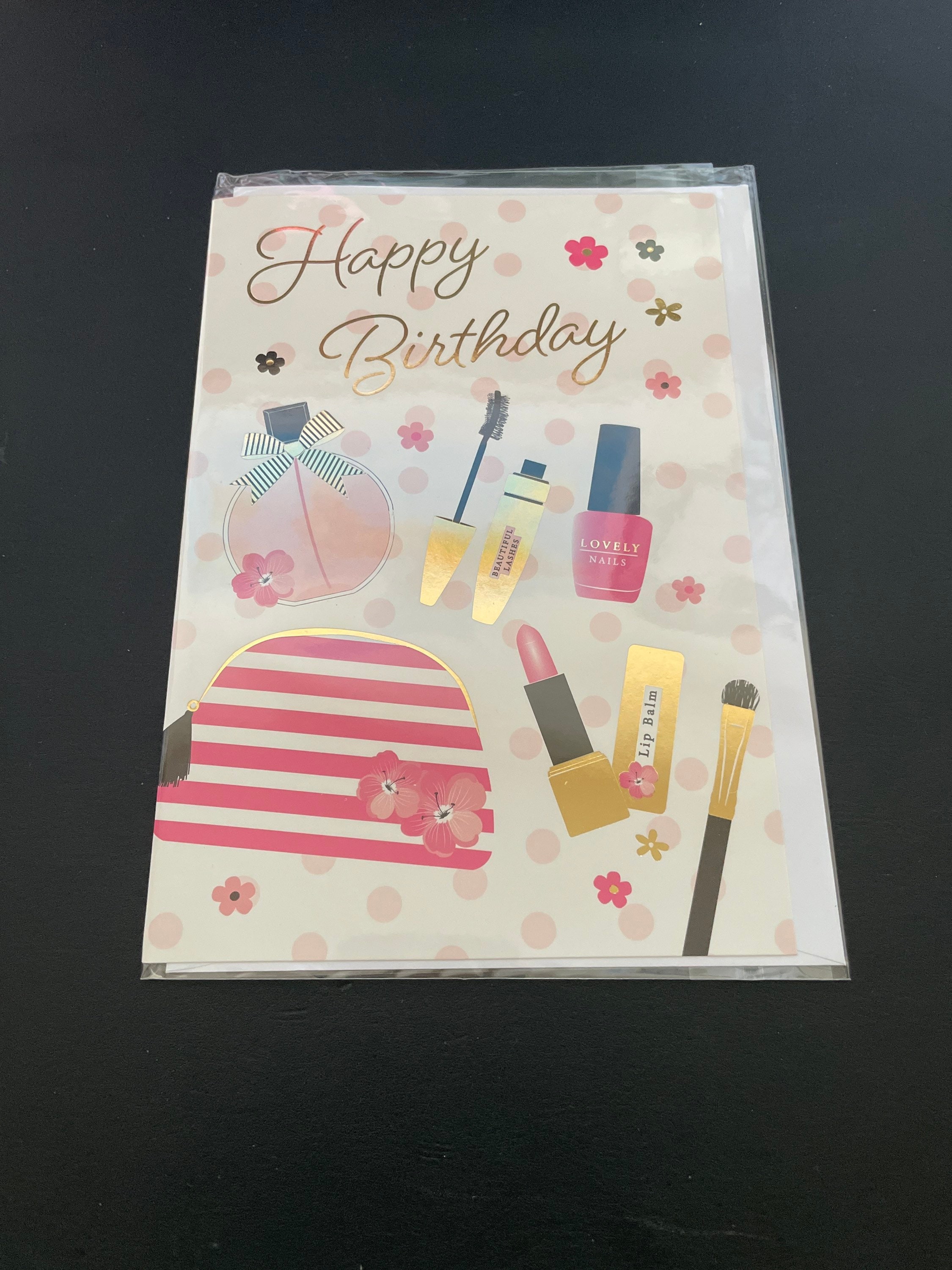 Happy Birthday Makeup Greetings Card - Etsy