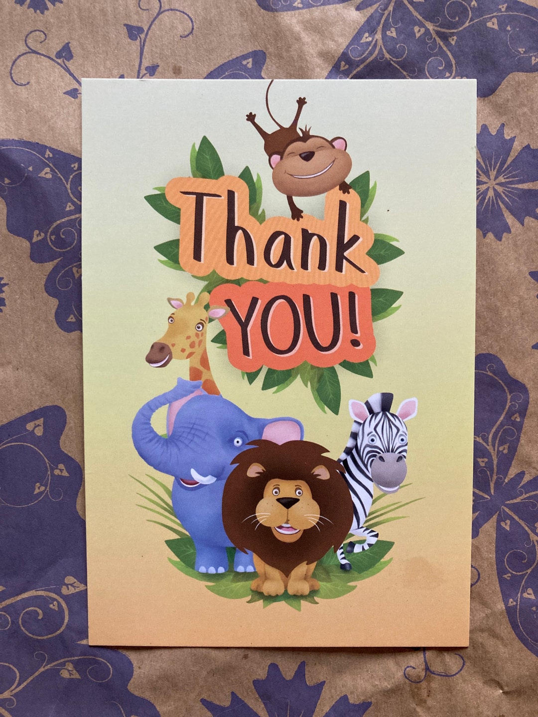 Thank You Animals Greetings Card - Etsy