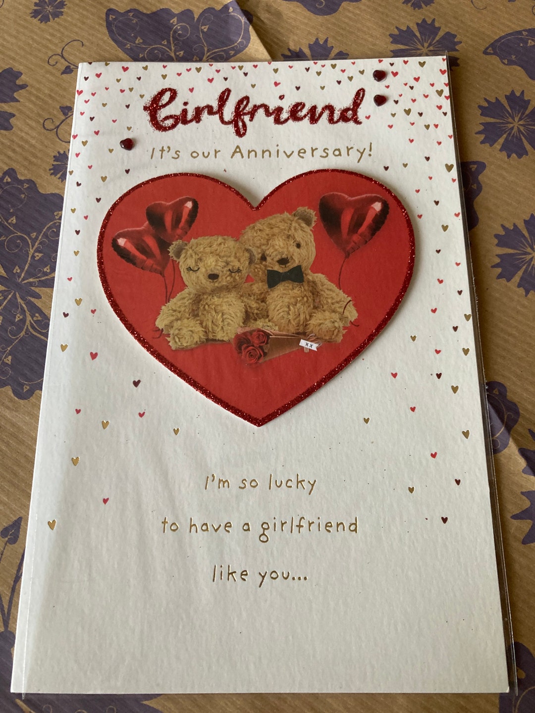 Happy Anniversary Girlfriend Greetings Card - Etsy