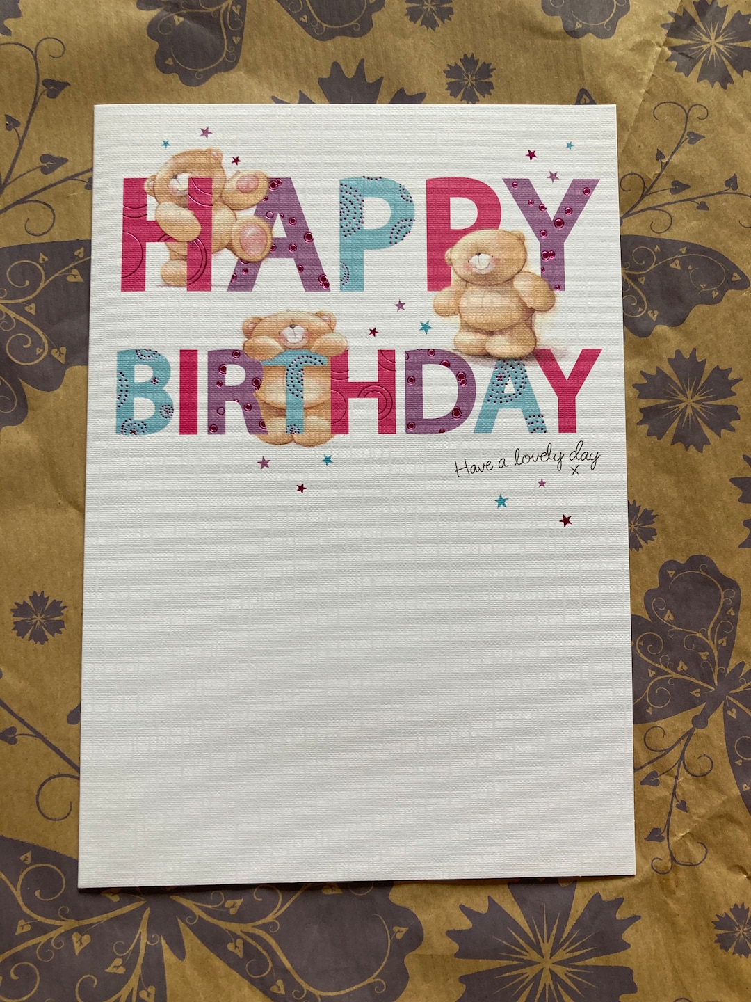 Happy Birthday Large Bear Greetings Card - Etsy