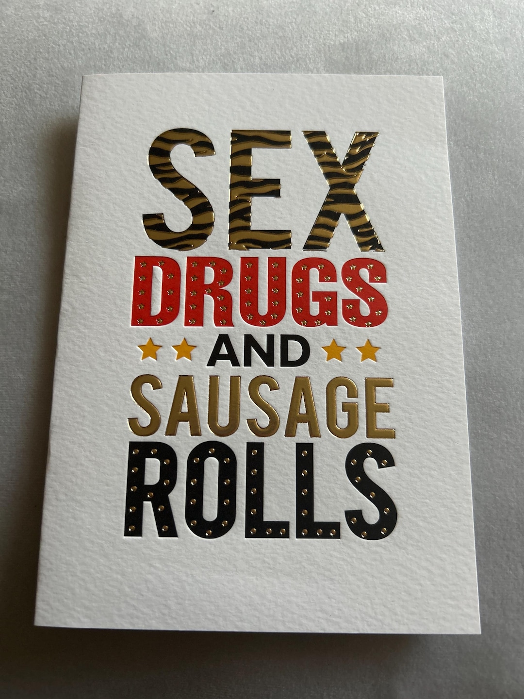 Sex Drugs and Sausage Rolls Funny Greetings Card - Etsy