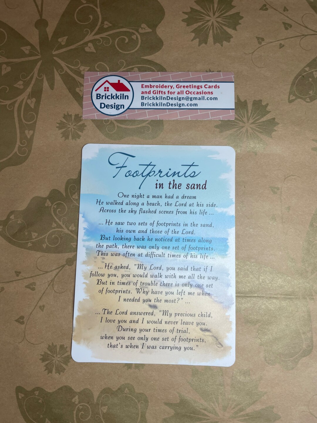 In Loving Memory Footprints in the Sand Graveside Card Plastic A5 - Etsy