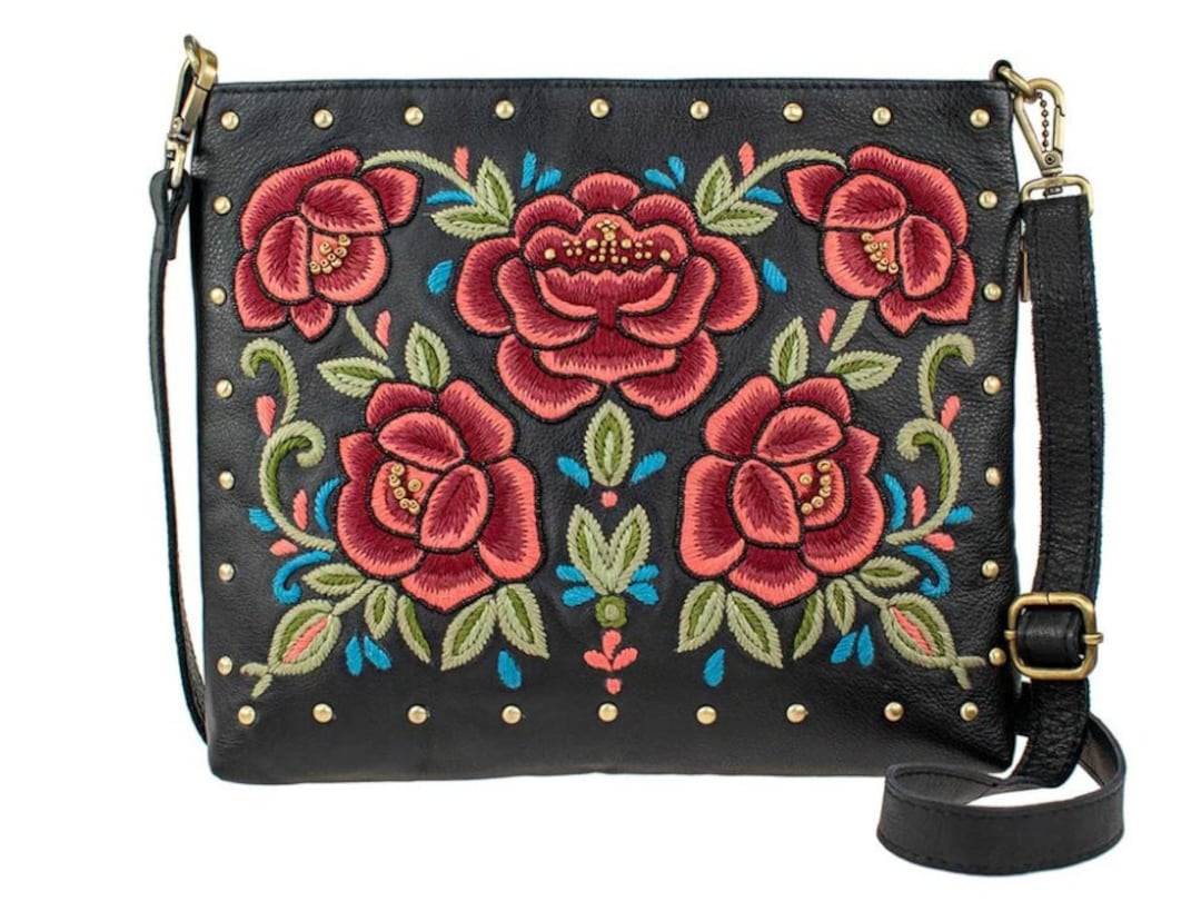 Mary Frances Poetry in Motion Hand Beaded Embroidered Floral Roses ...