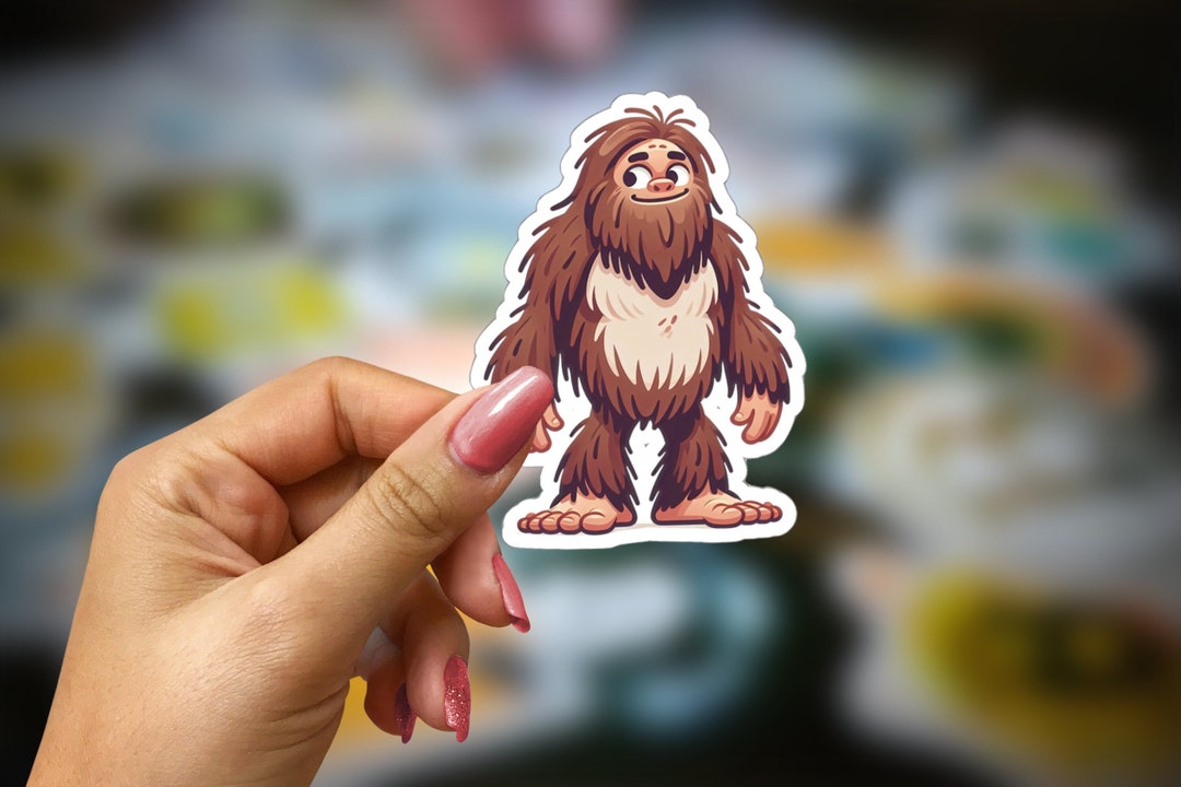 Bigfoot Smiley Face Laptop Sticker, Cute Bigfoot Sticker, Funny ...