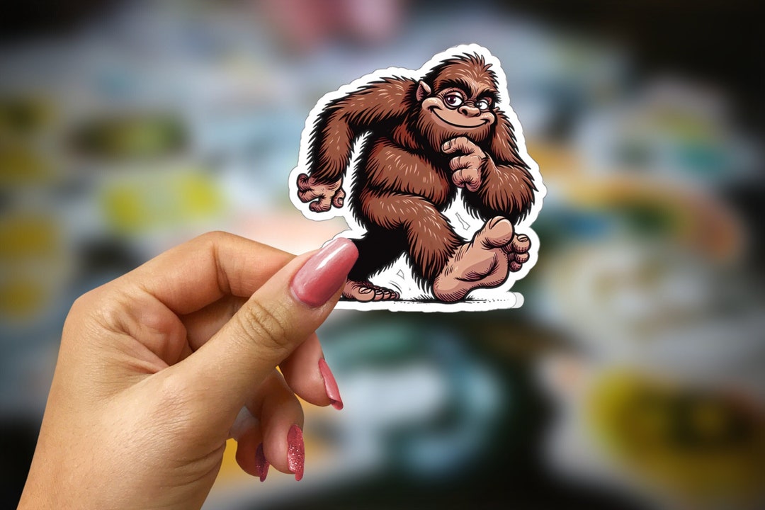 Funny Bigfoot Sticker, Sasquatch Kiss Cut Stickers, Cute Bigfoot Laptop ...