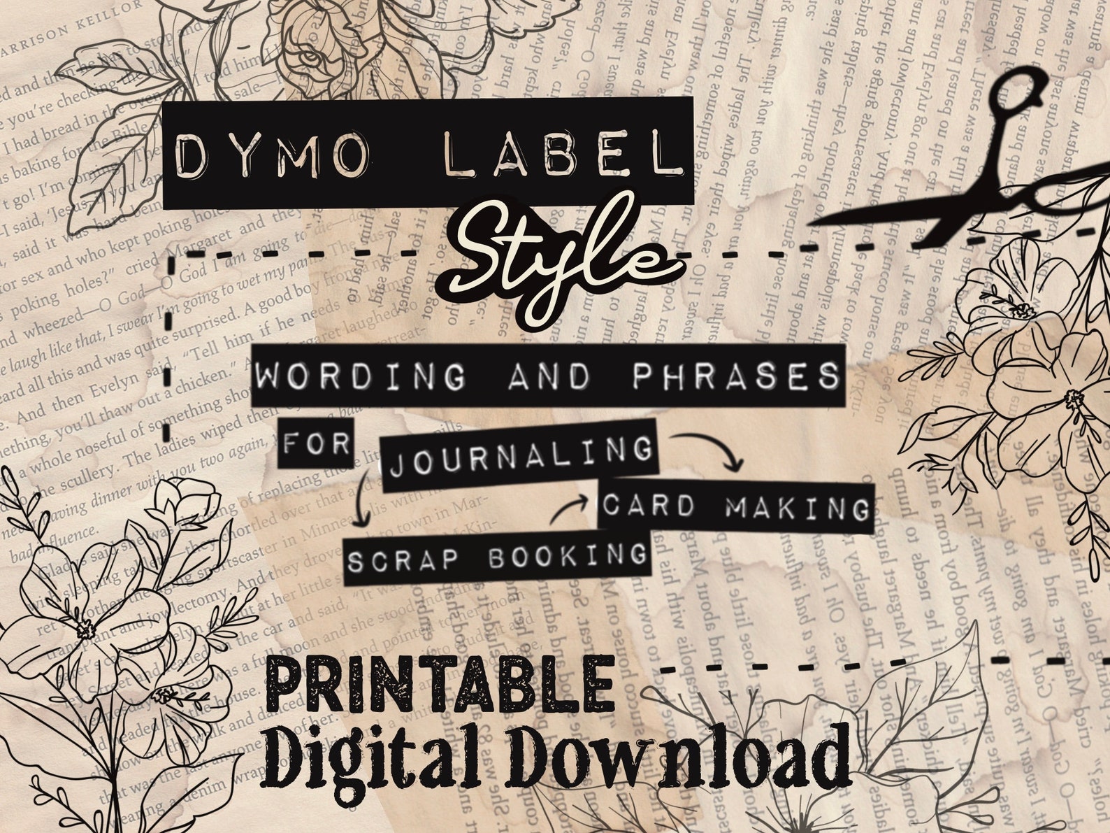 Dymo Label Style Phrases for Journaling, Scrapbooking (digital Download ...