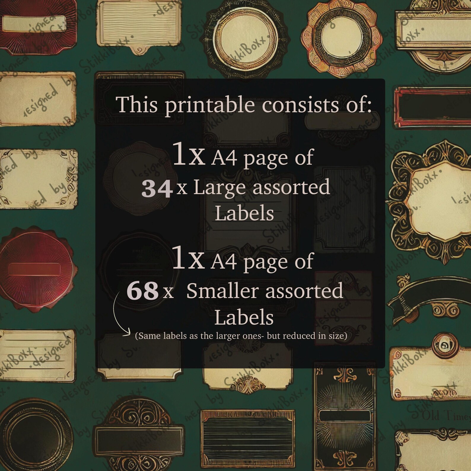 Old Timey Vintage Label Tags Junk Journaling Style Decorative Ephemera ...