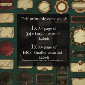 Old Timey Vintage Label Tags Junk Journaling Style Decorative Ephemera ...