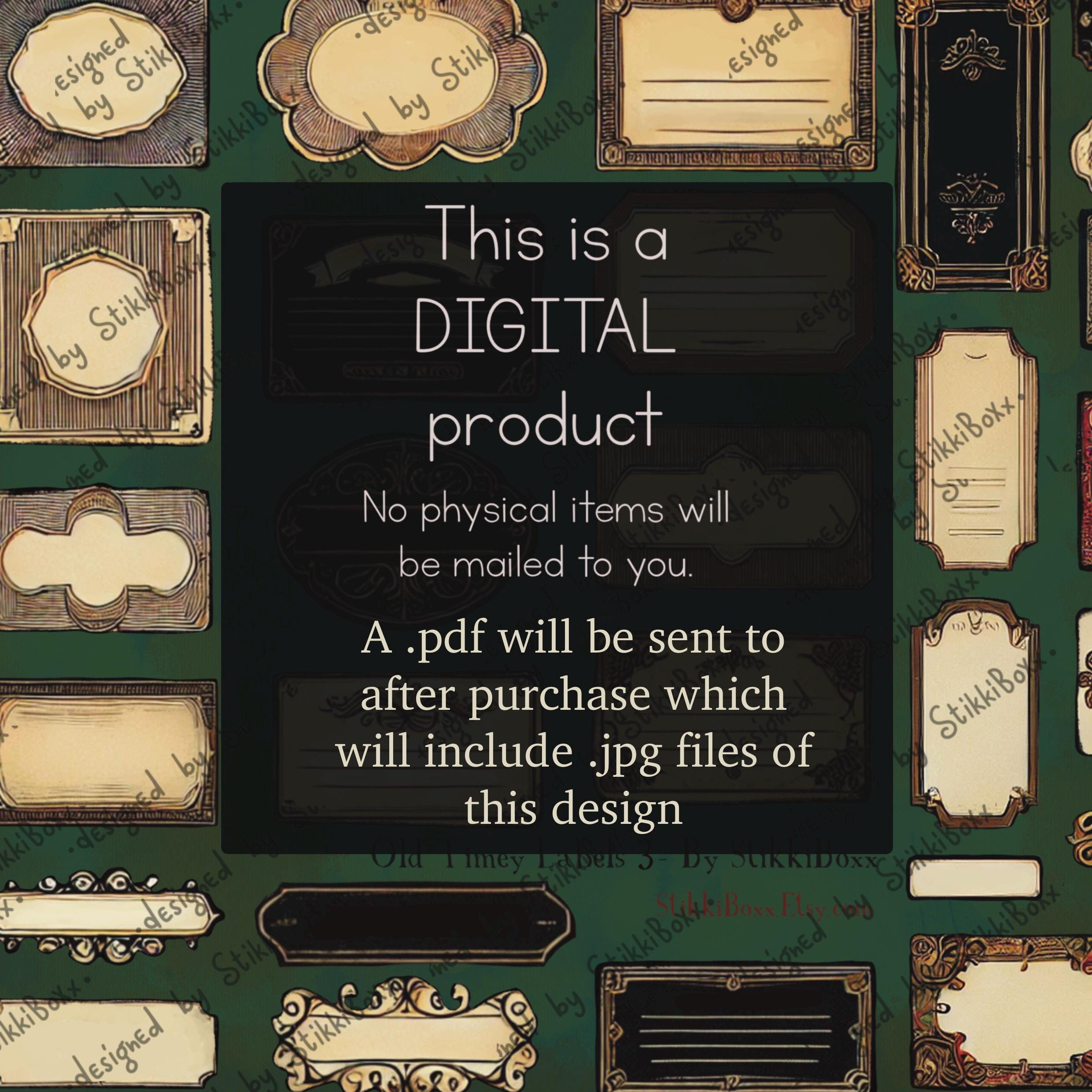 Old Timey Vintage Label Tags Junk Journaling Style Decorative Ephemera ...