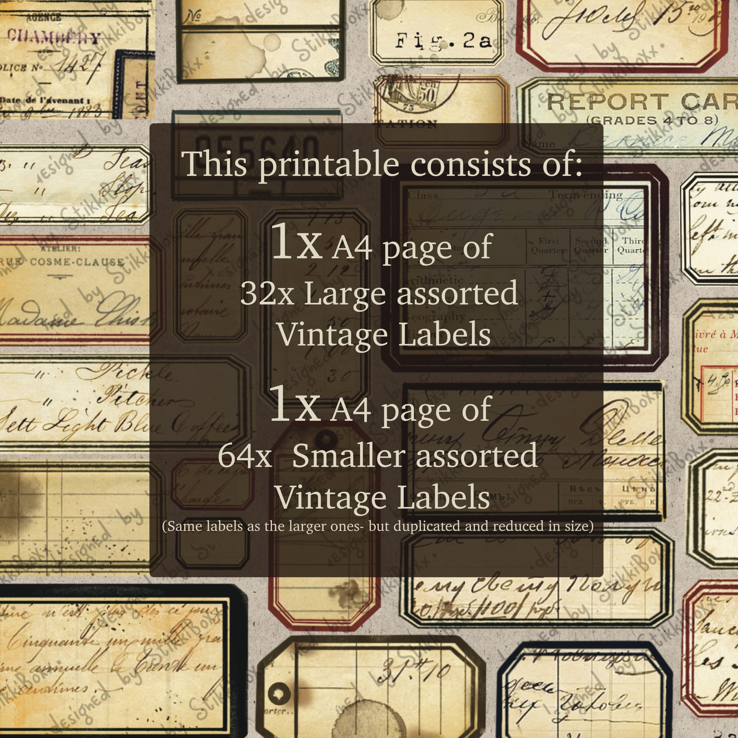 Random Vintage Label Tags for Junk Journaling Style Decorative Ephemera ...