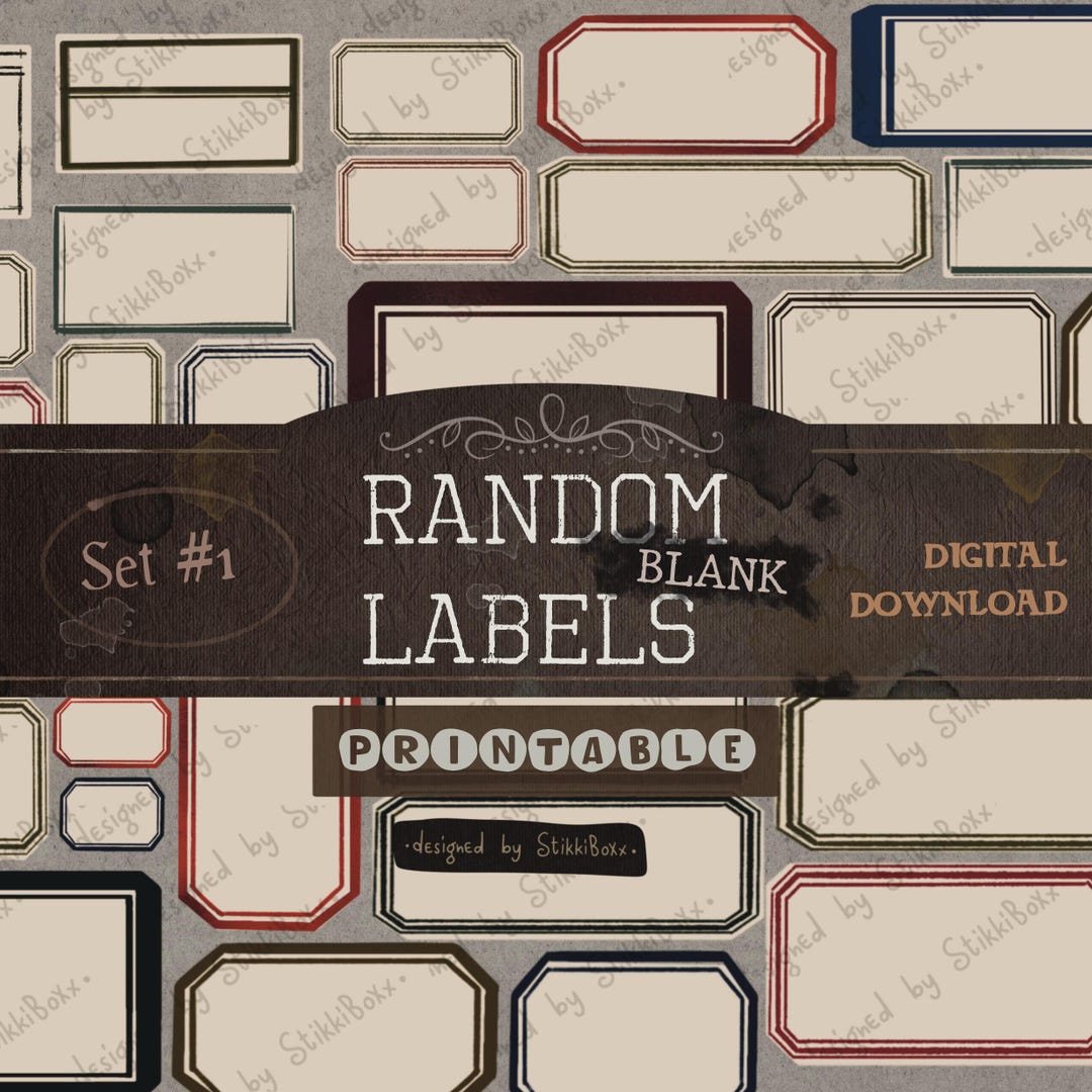 Random Vintage Blank Label Tags for Junk Journaling Style Decorative ...
