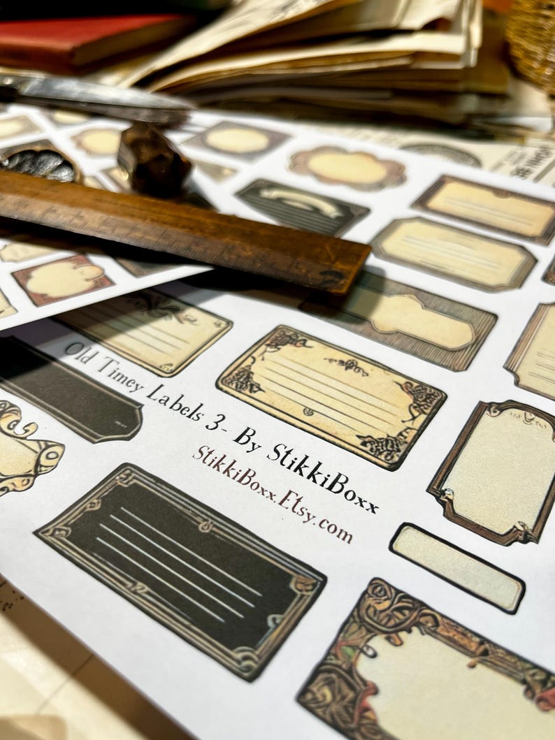 Vintage Label Ephemera: Grungy Printable Tags (digital Download) - Etsy