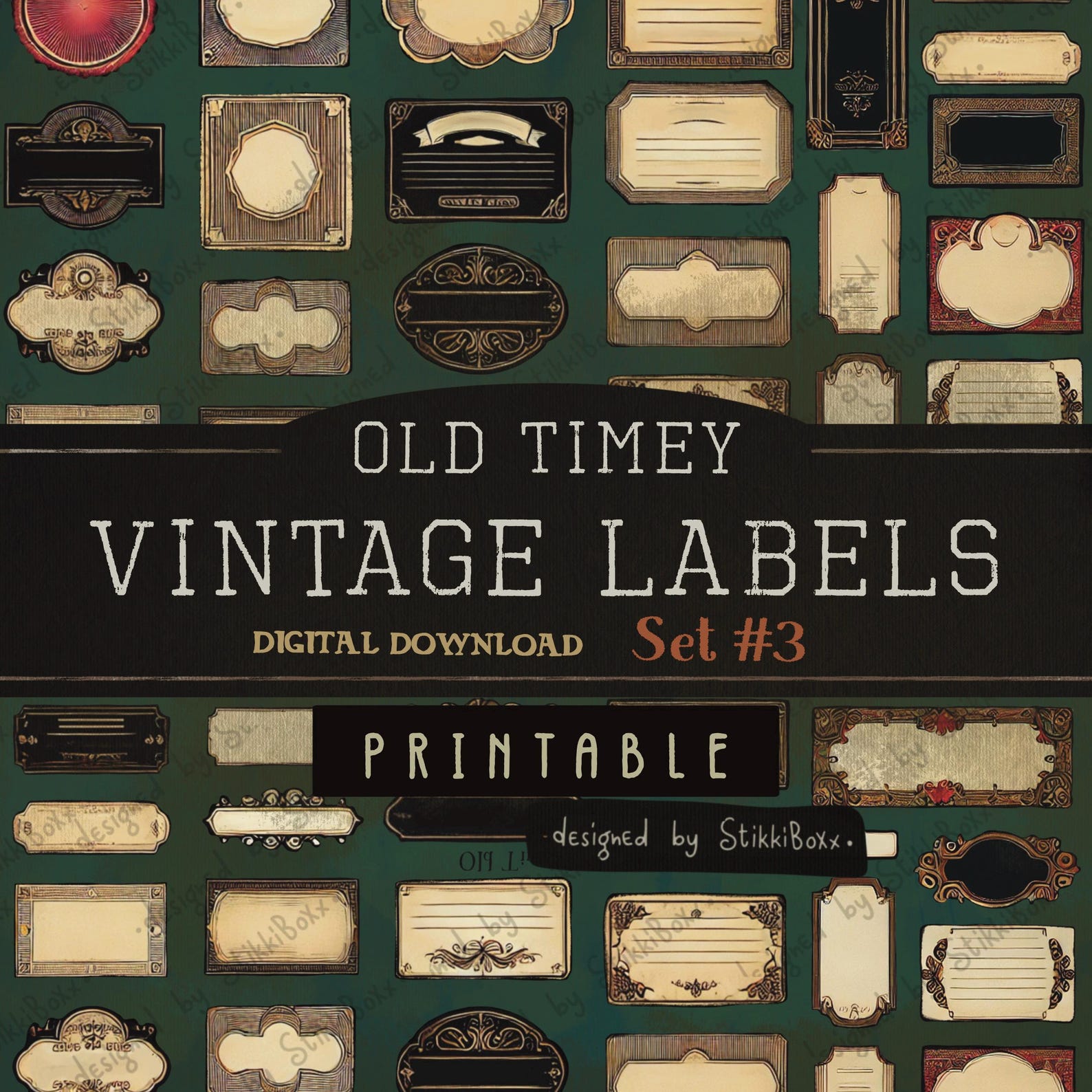 Old Timey Vintage Label Tags Junk Journaling Style Decorative Ephemera ...