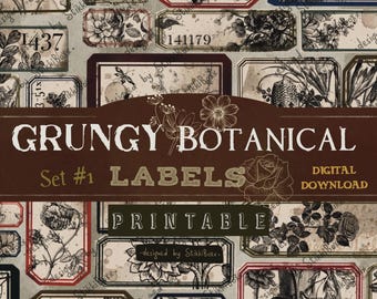 Number Labels, Vintage Labels, Junk Journal Kit, Vintage Tags, Specimen ...