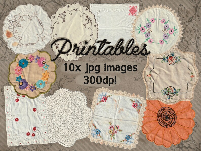 Vintage Doilies 1 Digital Download Junk Art Journal Ephemera Fussy Cut ...