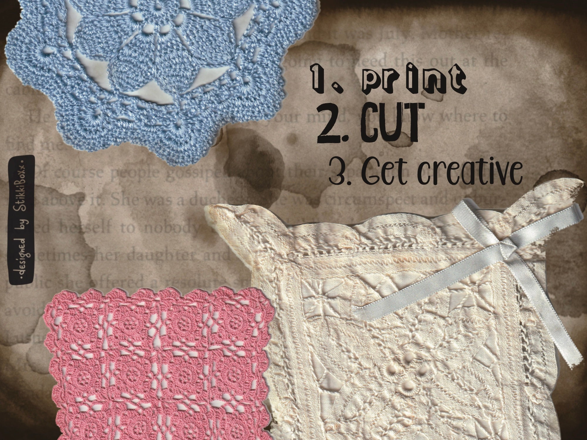 Vintage Doilies 2 Digital Download Junk Art Journal Ephemera Fussy Cut ...
