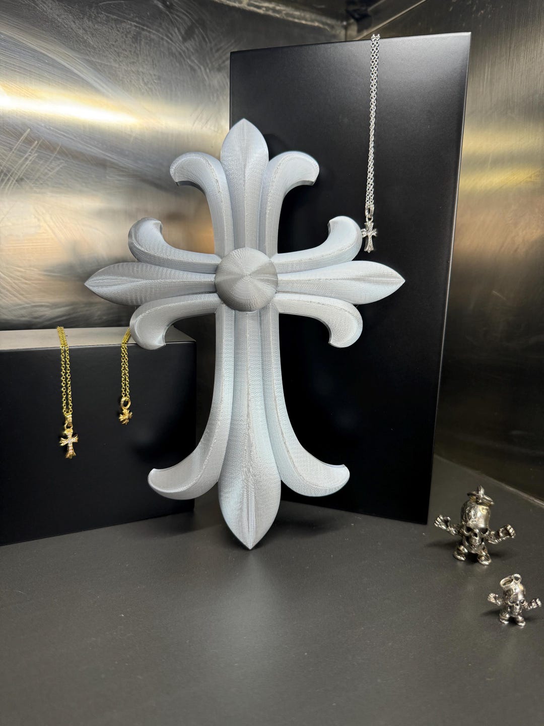 HUGE Chrome Hearts Inspired 3D CROSS SILVER - Etsy